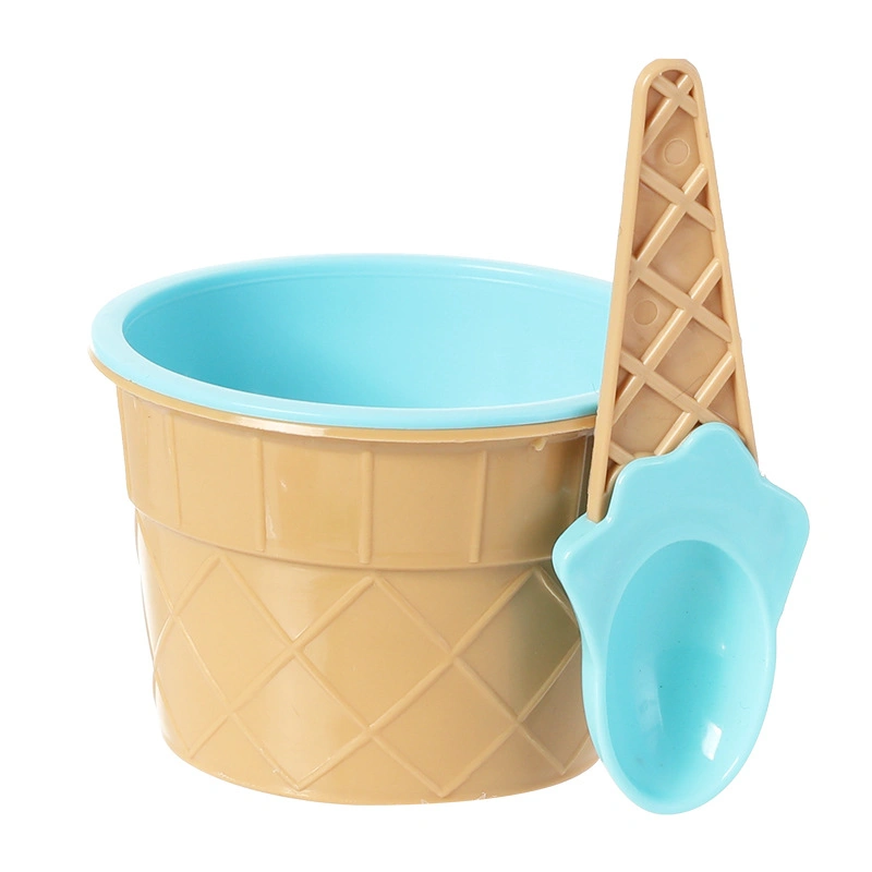 Custom Ice Cream Bowl And Spoon Plastic Cute Ice Cream Cup